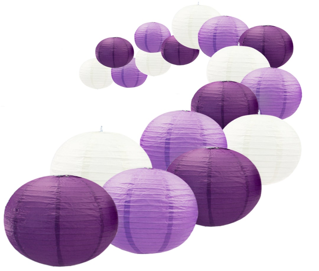 UNIQOOO 18pcs Royal Purple Paper Lantern Set 5 Size - Etsy