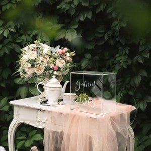 Clear Acrylic Wedding Card Box With Slot, Large 10x10x5.5 In, Wedding ...