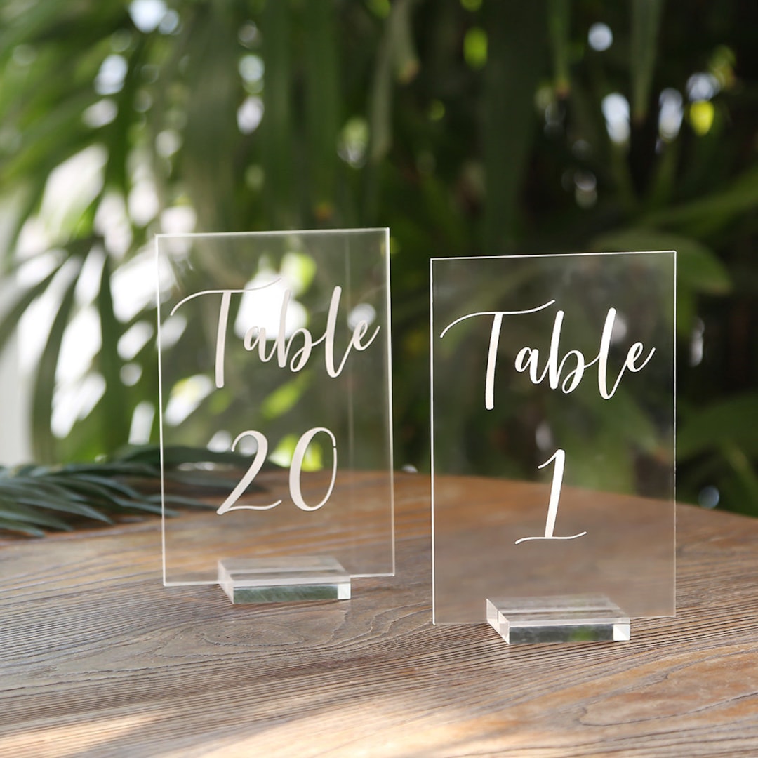 UNIQOOO Acrylic Table Numbers 1-40 With Stands 4x6 Inch Printed ...