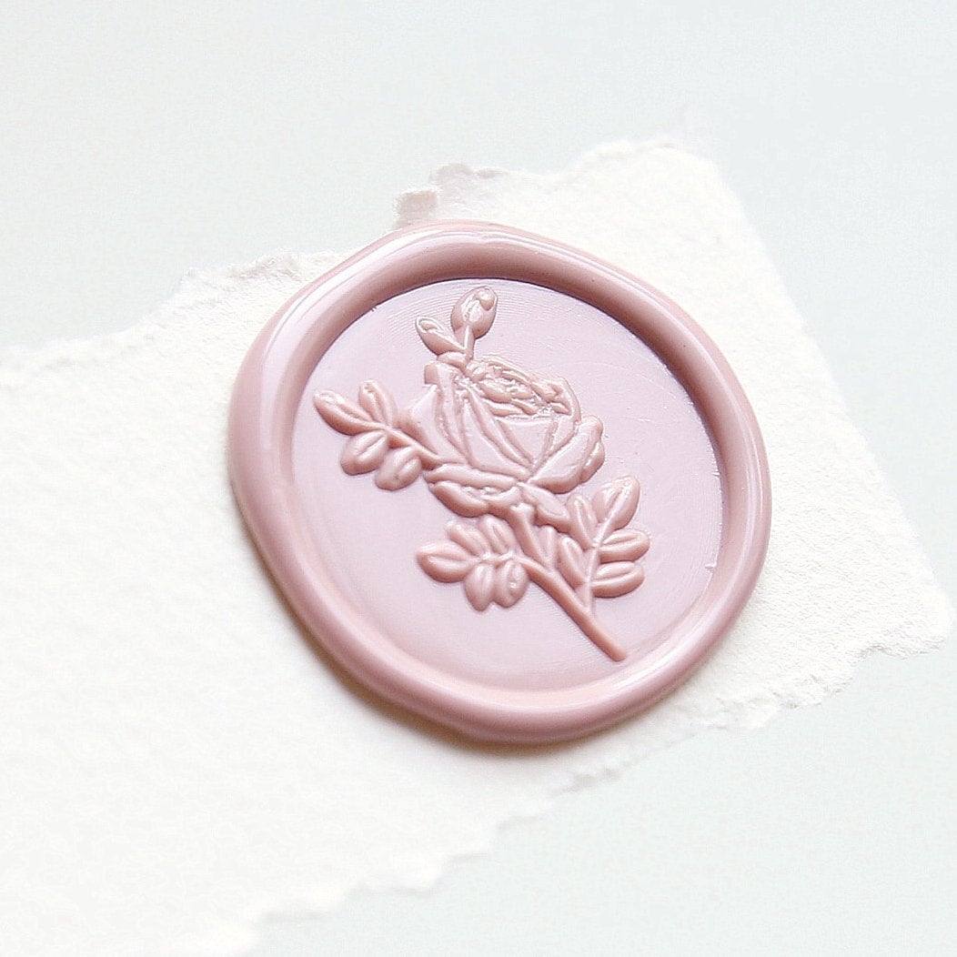 Wild Rose Wax Seal Rose Wax Seal 14 Color Options Peel and Stick Wax ...