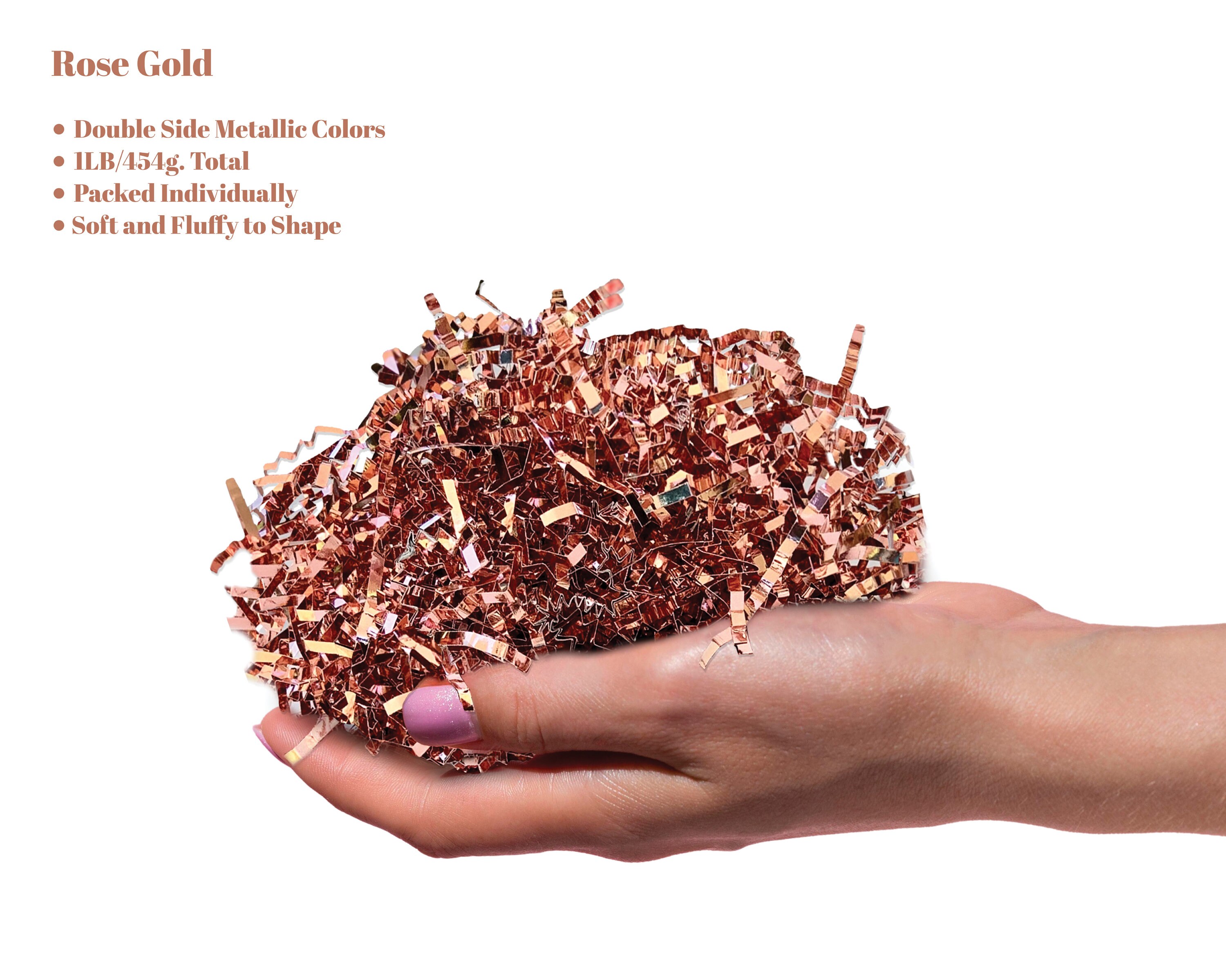 Metallic Rose Gold Crinkle Paper Crinkle Cut Shredded Raffia | Etsy