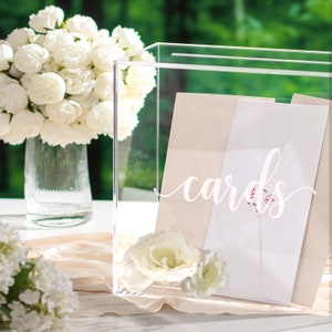 Clear Acrylic Wedding Card Box With Slot, Large 10x10x5.5 In, Wedding ...