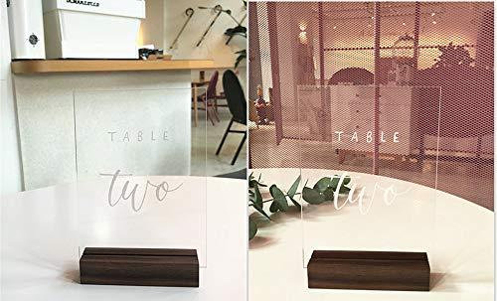 Rustic Walnut Wood Table Number Holder Wooden Place Card | Etsy