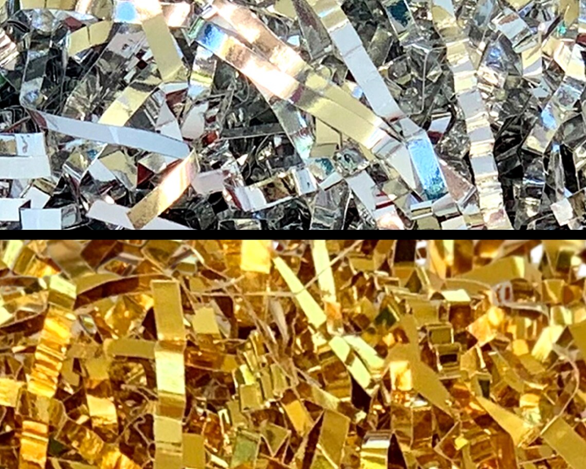Metallic Gold & Silver Crinkle Paper Crinkle Cut Shredded | Etsy