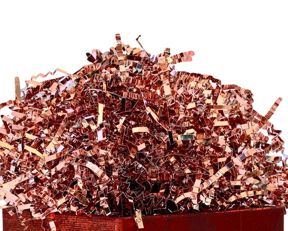 Metallic Rose Gold Crinkle Paper Crinkle Cut Shredded Raffia | Etsy