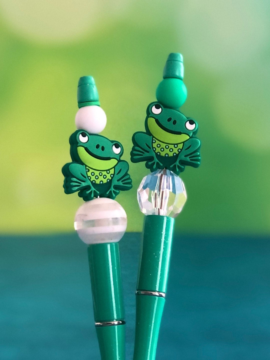 Frog Beaded Pen, Colorful Pen With Frog and Beads, Ballpoint Pen, Gift ...