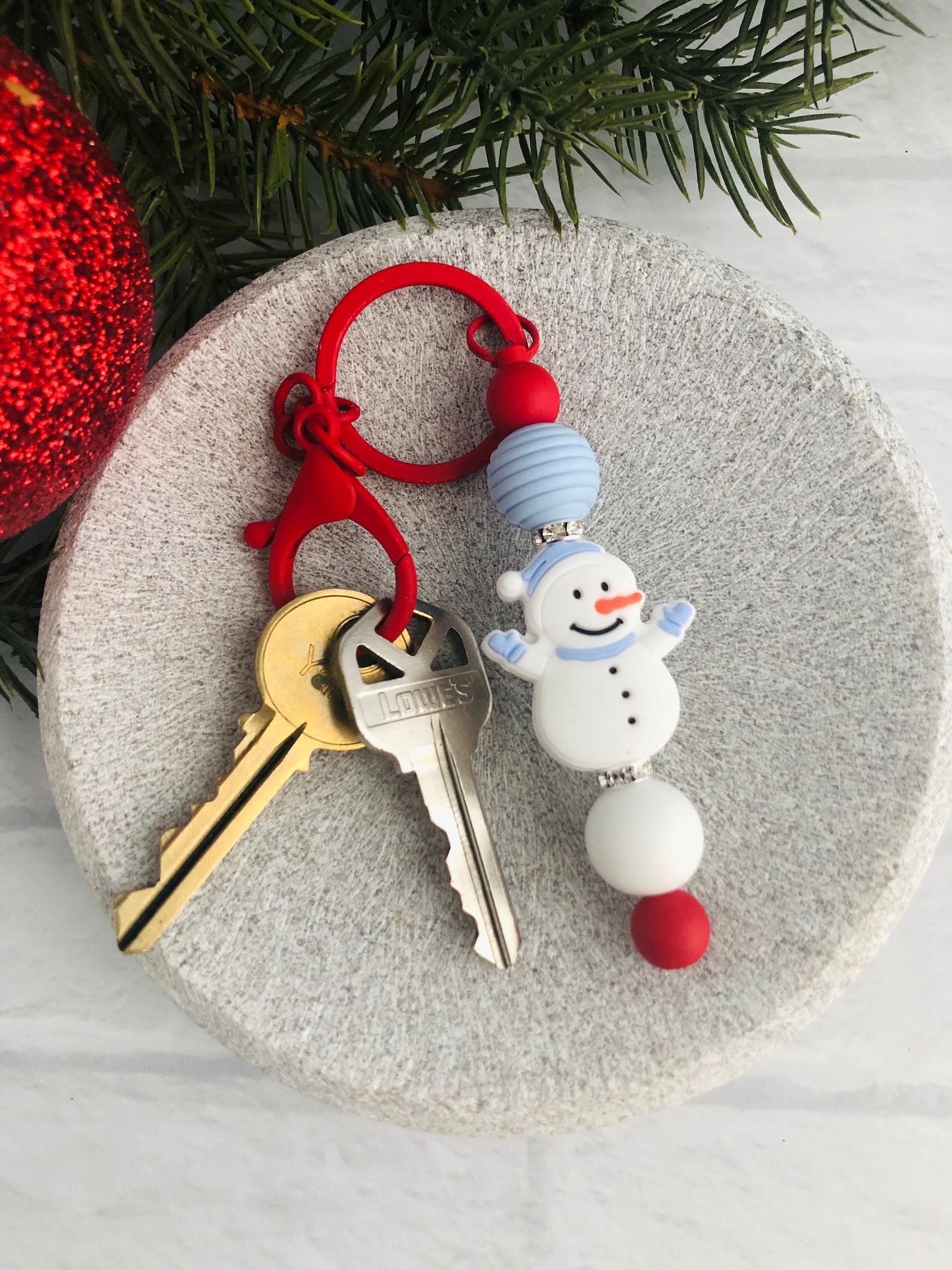 Cute Snowman Keychain, Snow Man Key Chain, Stocking Stuffer, Christmas ...