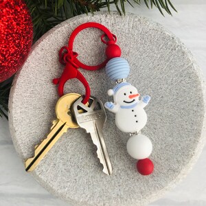 Cute Snowman Keychain, Snow Man Key Chain, Stocking Stuffer, Christmas ...