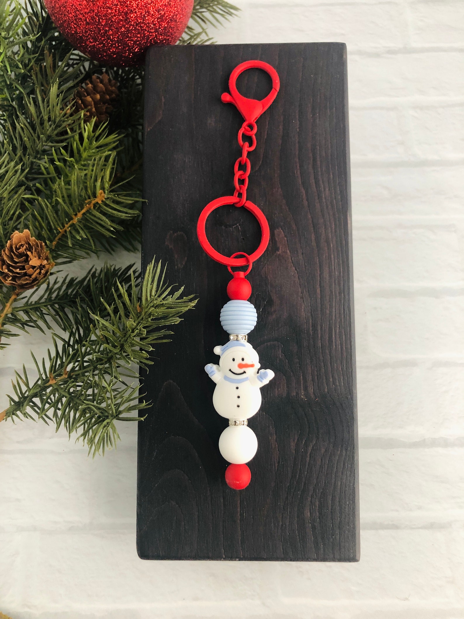 Cute Snowman Keychain, Snow Man Key Chain, Stocking Stuffer, Christmas ...