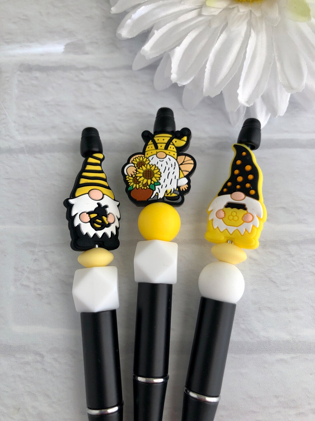 Bumblebee Gnome Beaded Pen, Honey Bee Gnome Pen, Fun Gnome Beaded Pen, Gift for Kids, Mother’s ...