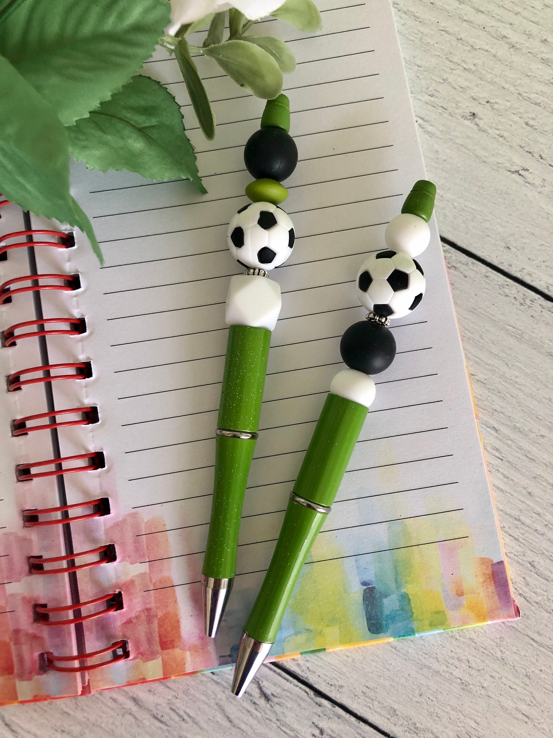 Soccer Ball Beaded Pen, Colorful Pen for Soccer Players, Soccer Lover ...
