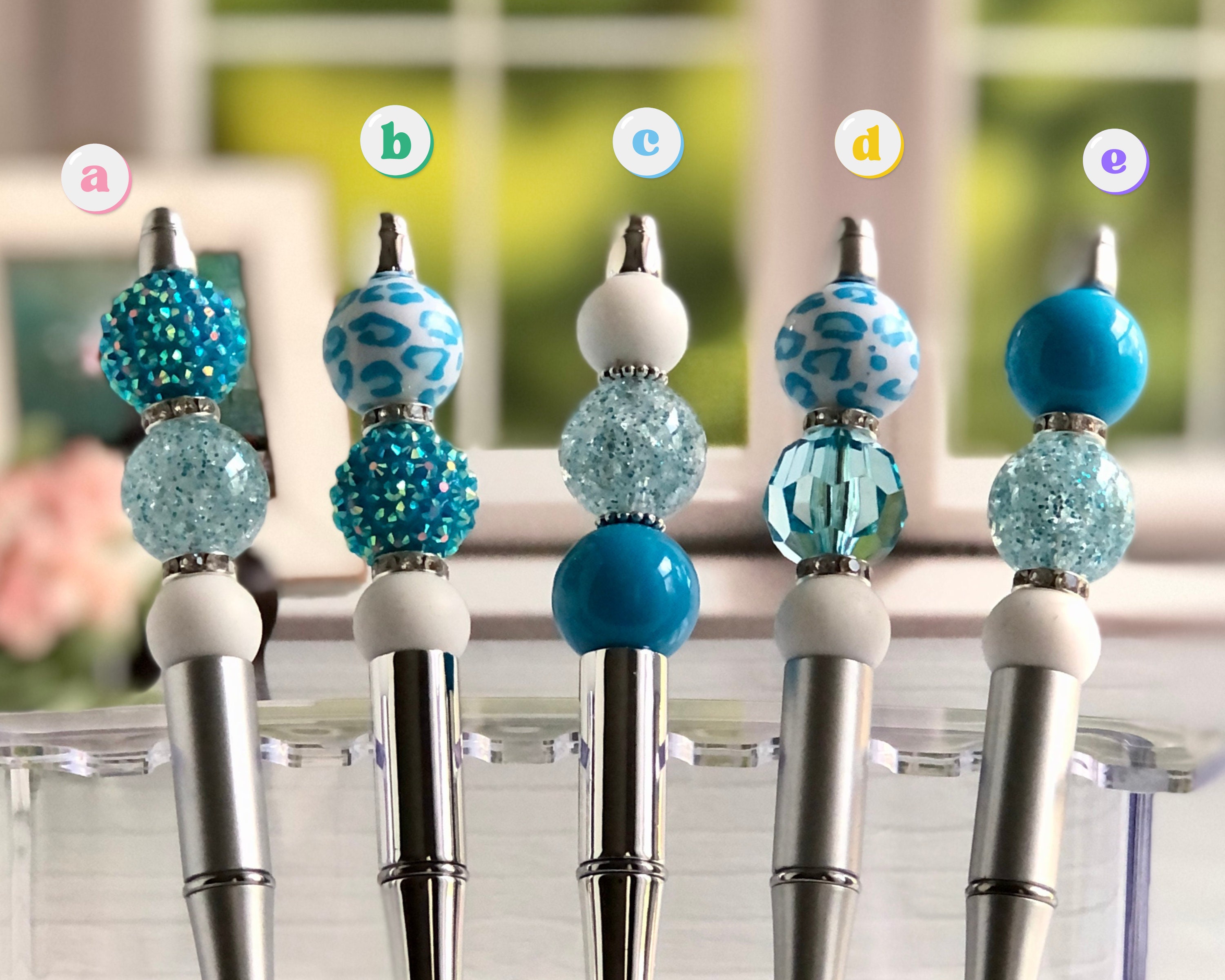 Beaded Pen With Teal Beads, Ballpoint Pen With Decorative Beads, Gift ...