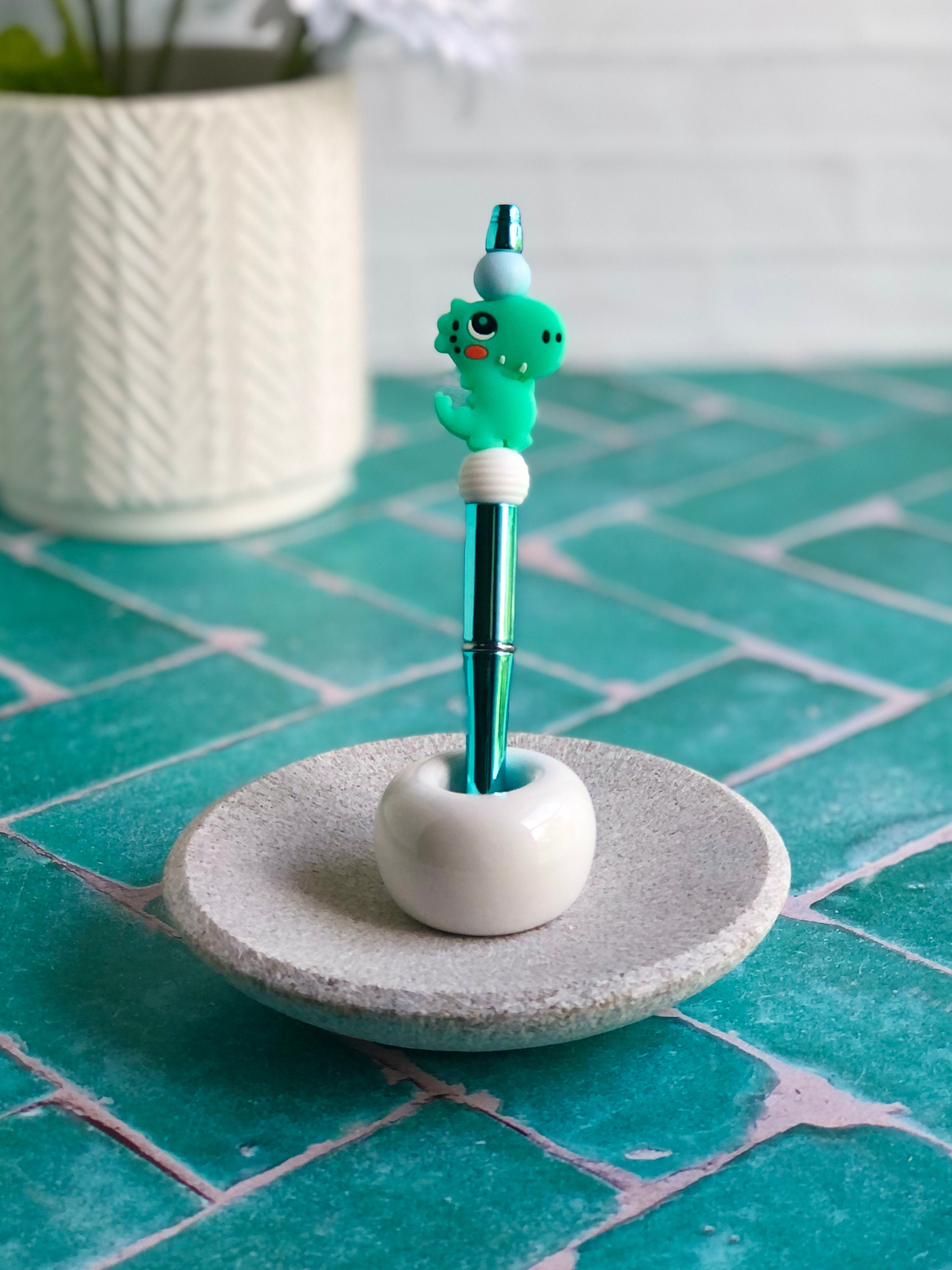 Dinosaur Beaded Pen, Dinosaur Ballpoint Pen, Gift for Kids, Planner Pen ...