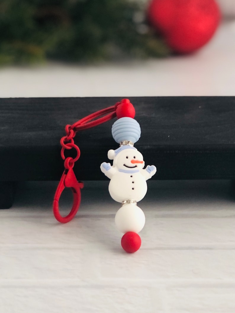 Cute Snowman Keychain, Snow Man Key Chain, Stocking Stuffer, Christmas ...