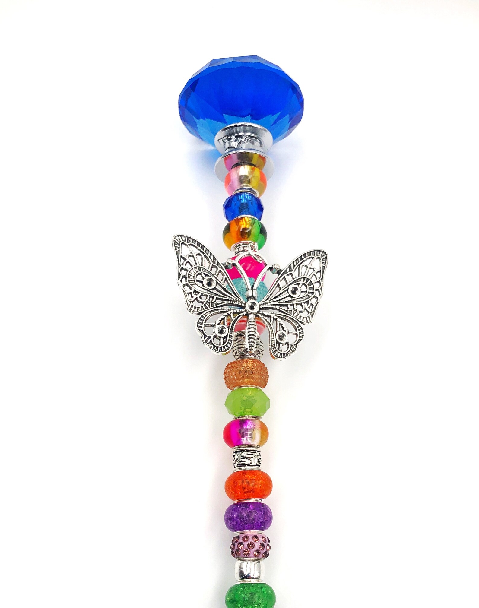 Fairy Garden Stake With Turquoise Crystal and Butterfly, Butterfly ...