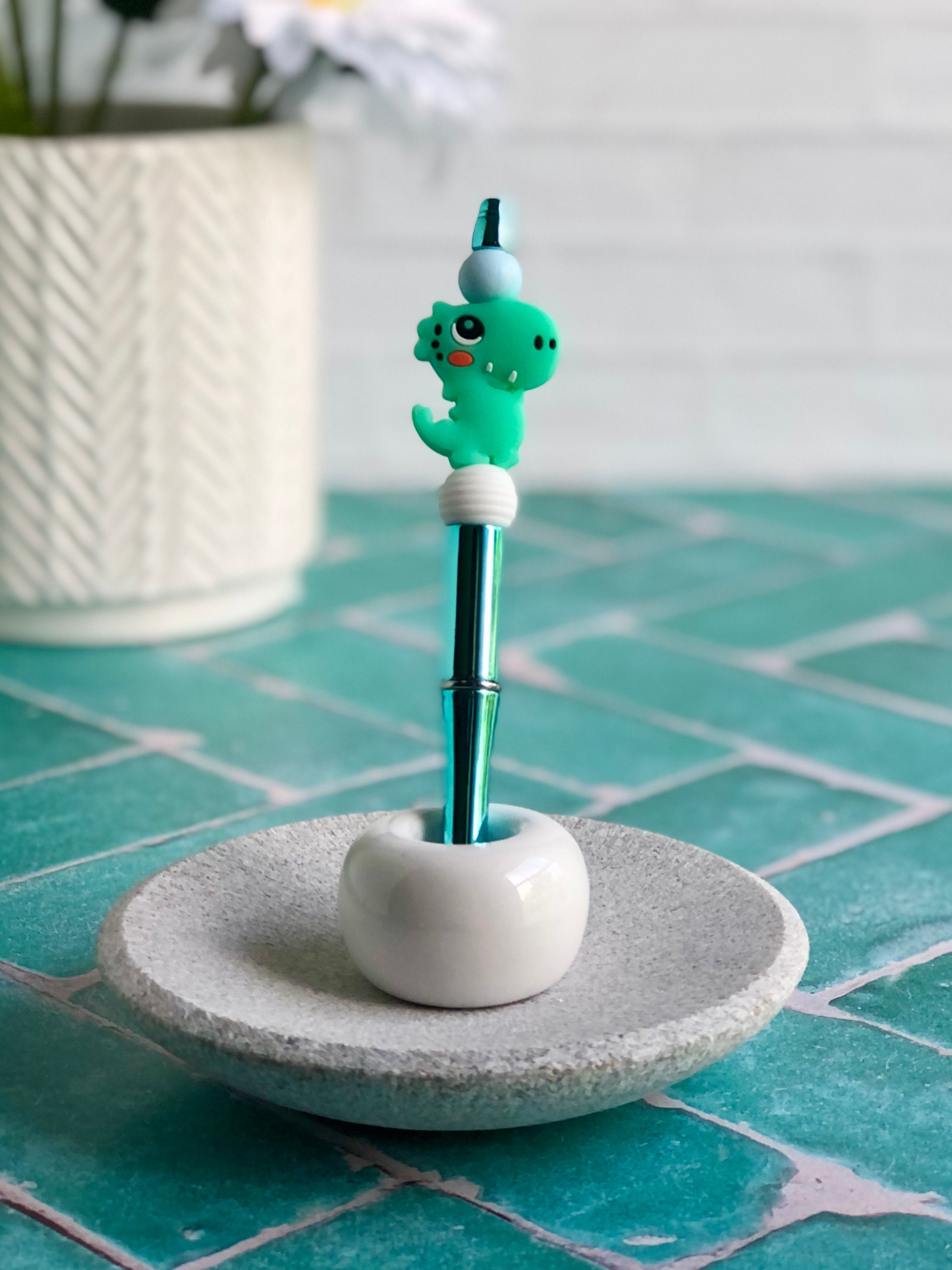 Dinosaur Beaded Pen, Dinosaur Ballpoint Pen, Gift for Kids, Planner Pen ...