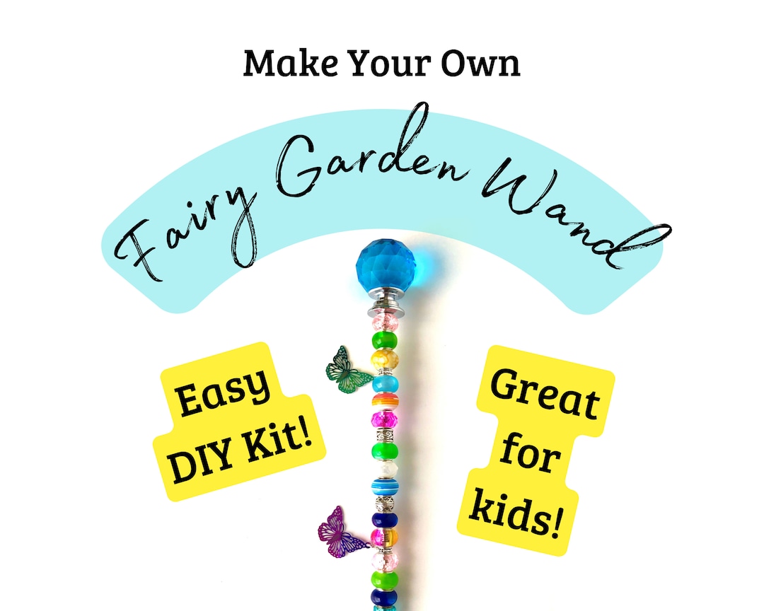 DIY Fairy Garden Wand Kit: Crystal Topper, Plant Pot Stakes - Etsy