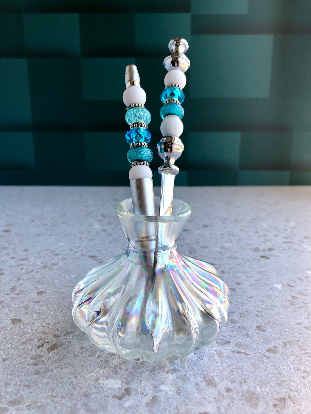 Pen and Letter Opener Set, Turquoise Gift Set With Beaded Pen and ...