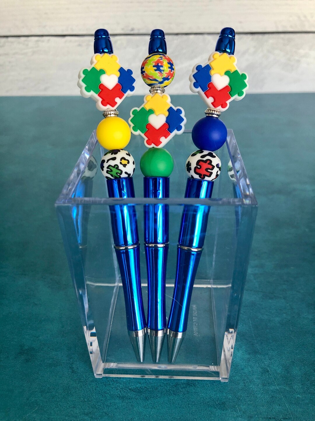 Autism Awareness Beaded Pen, April Autism Awareness Month, Ballpoint ...