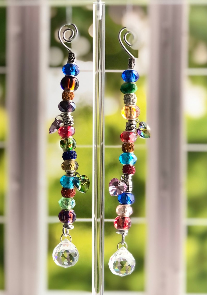 Jeweled Suncatcher, Beaded Blingy Sun Catcher, Hanging Beaded Window ...