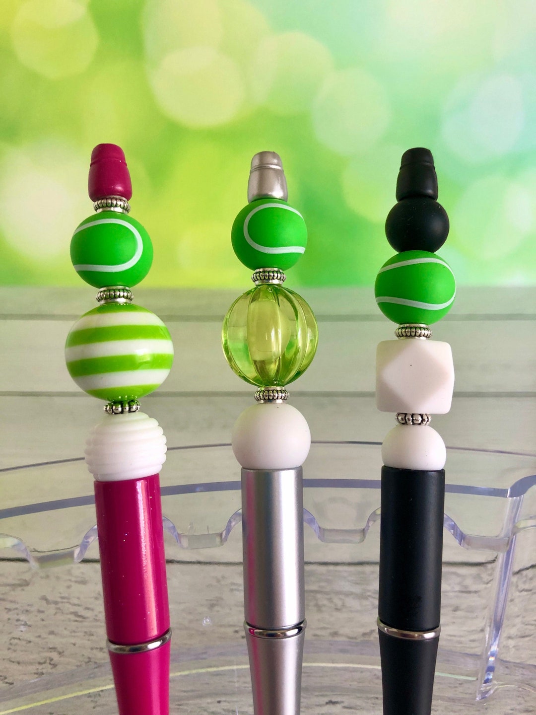 Tennis Lover Beaded Pen, Colorful Pen for Tennis Players, Ballpoint Pen ...