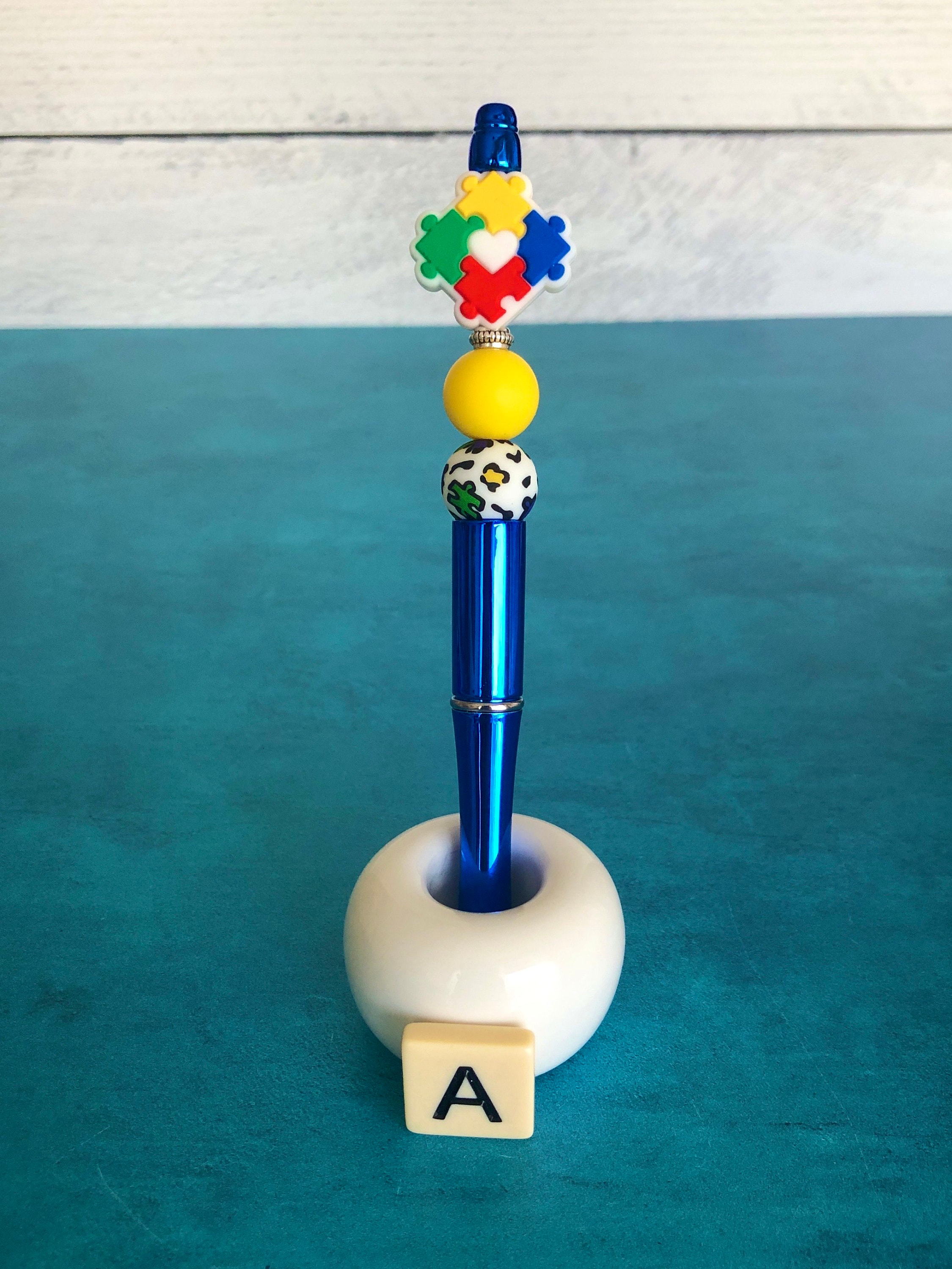 Autism Awareness Beaded Pen April Autism Awareness Month - Etsy