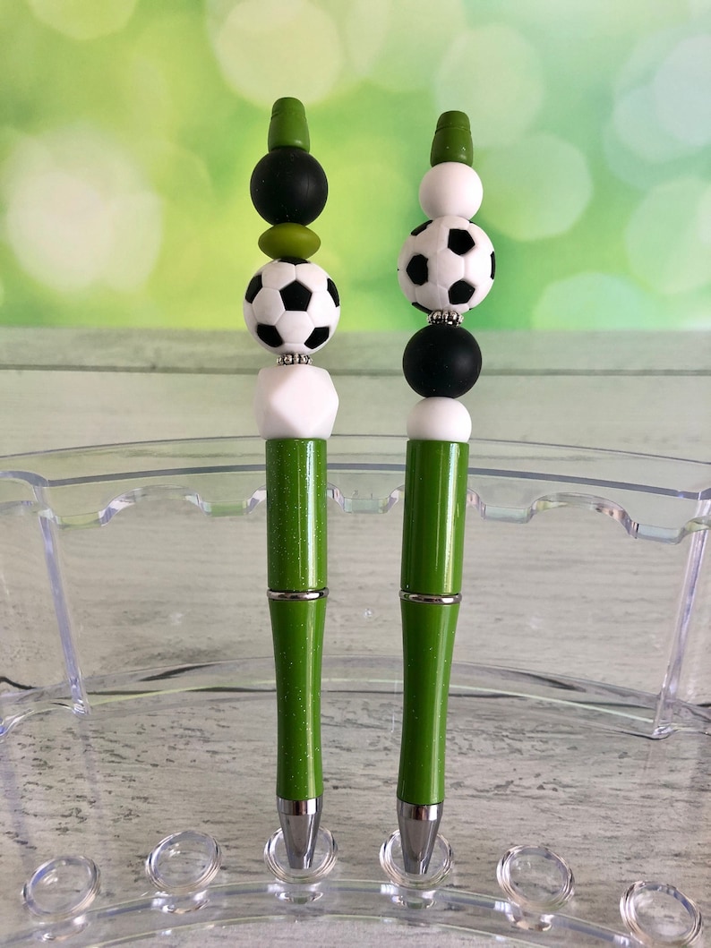 Soccer Ball Beaded Pen, Colorful Pen for Soccer Players, Soccer Lover ...
