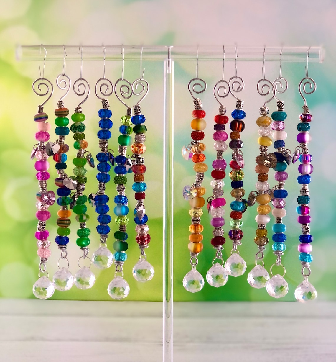 Jeweled Suncatcher, Beaded Blingy Sun Catcher, Hanging Beaded Window ...