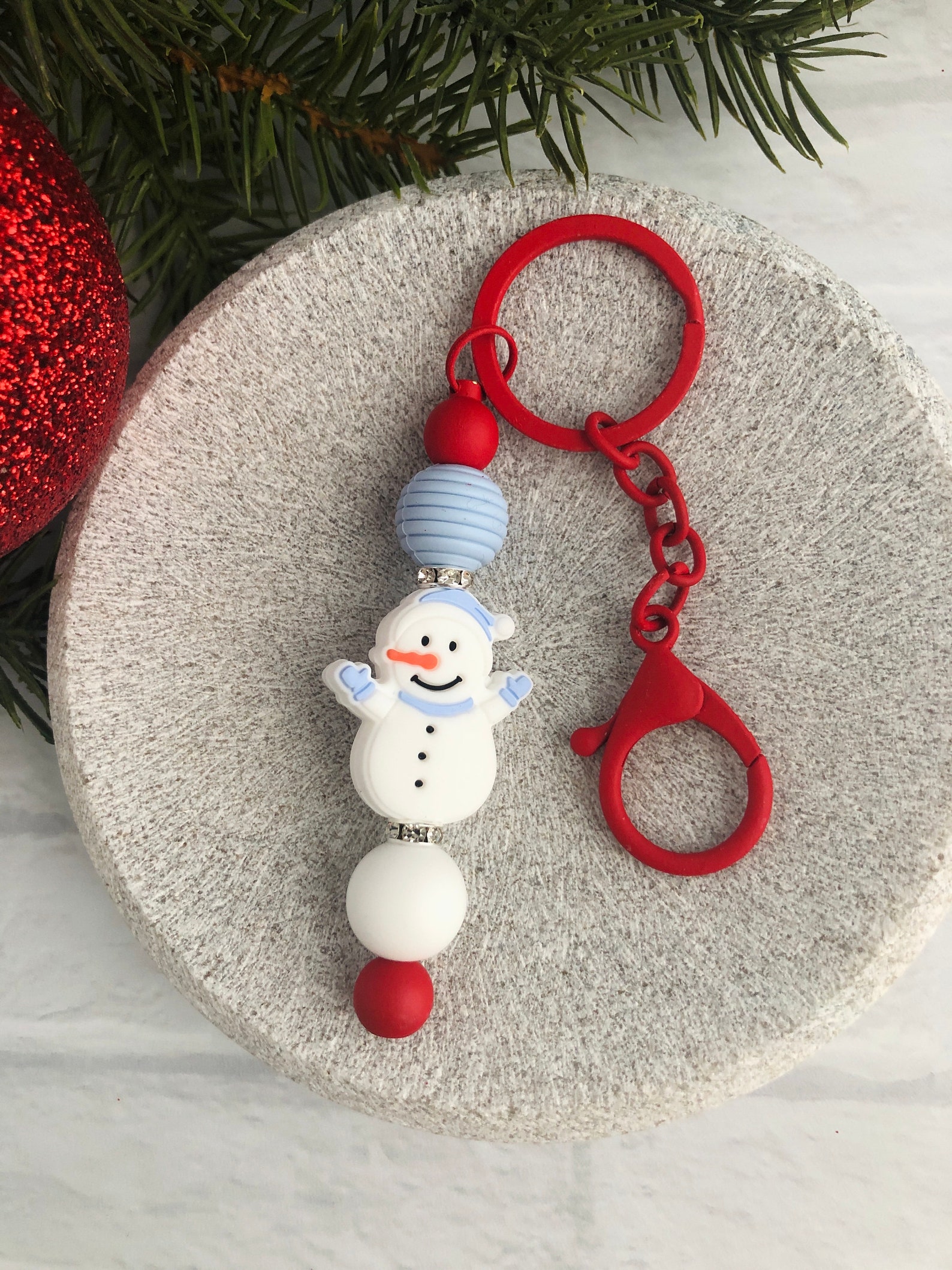 Cute Snowman Keychain, Snow Man Key Chain, Stocking Stuffer, Christmas ...