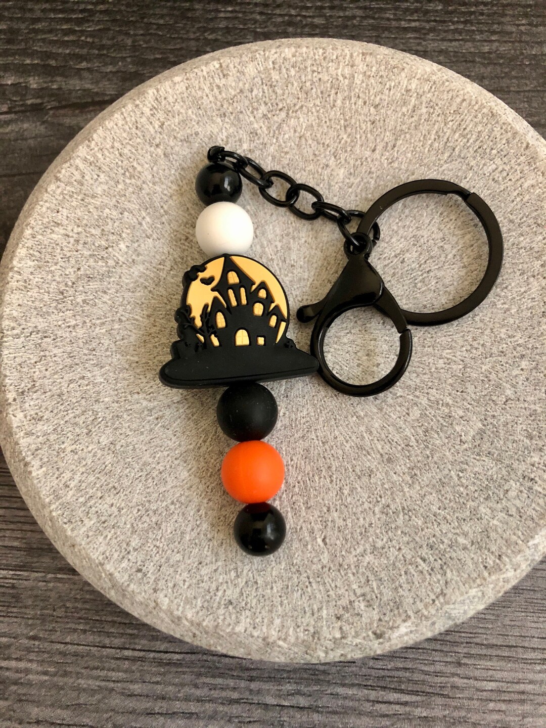 Halloween Haunted House Keychain, Spooky Haunted House Key Chain, Trick ...