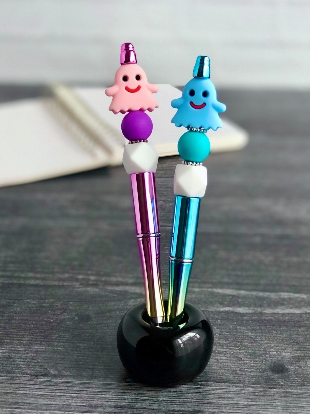 Pastel Ghost Beaded Pen, Halloween Ghost Pen, Halloween Gift, Blue ...