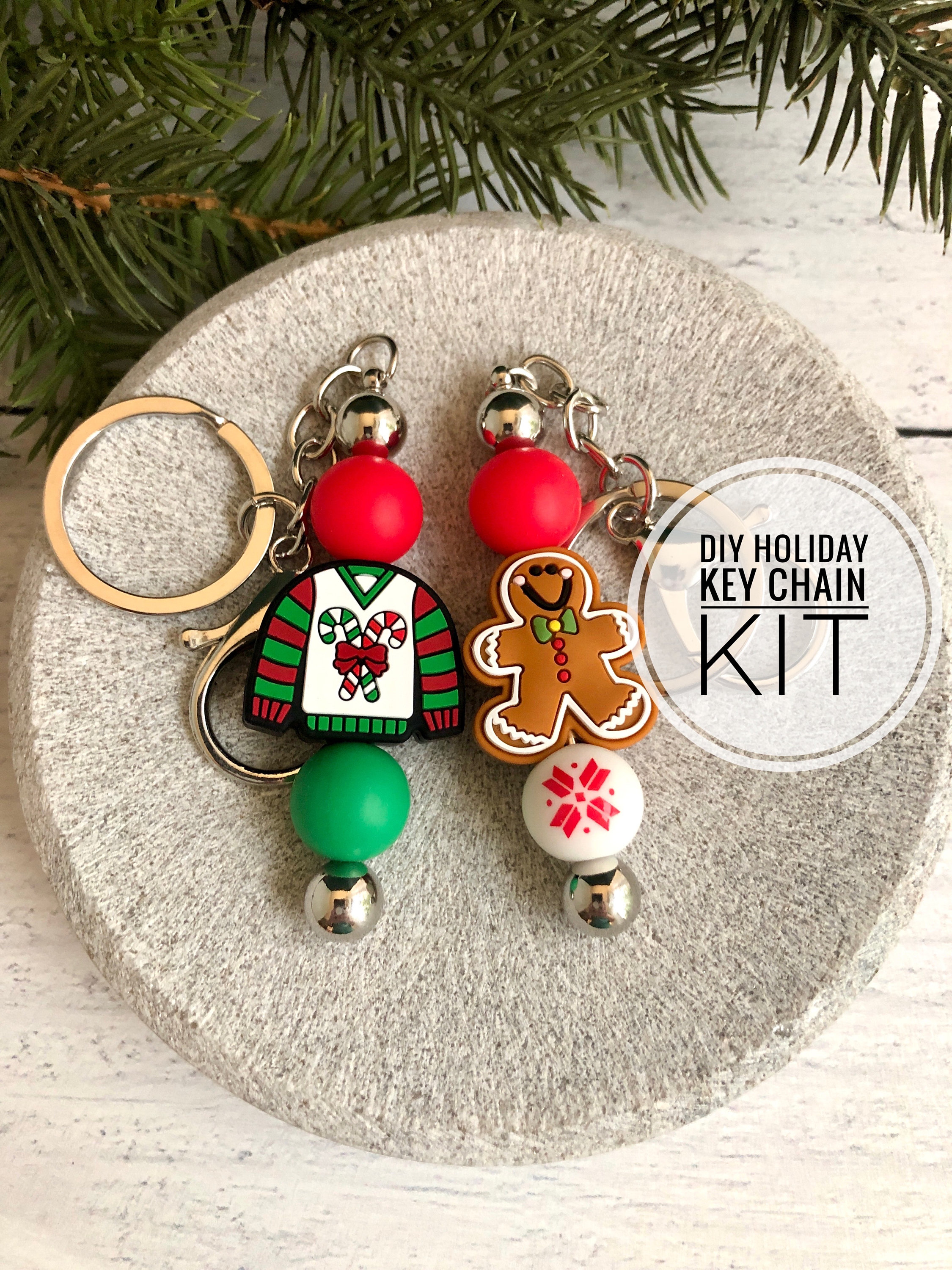 DIY Christmas Key Chain Kit, Set of 2 Holiday Keychains You Make ...