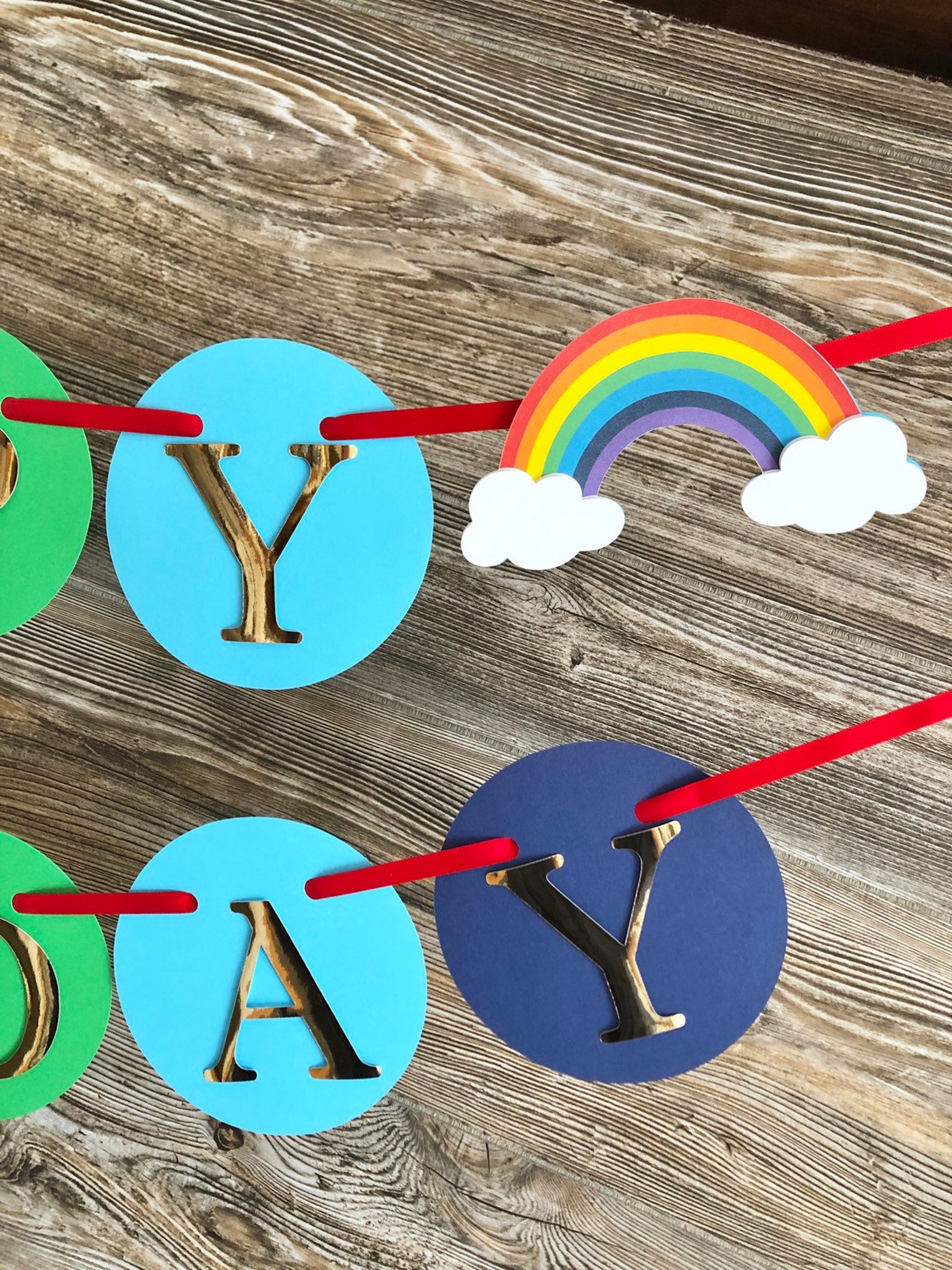 Rainbow Birthday Banner Rainbow Party Rainbow Decor | Etsy