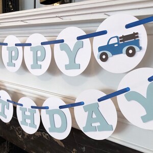 Blue Truck Party Banner Truck Theme Blue Truck Birthday Decorations ...