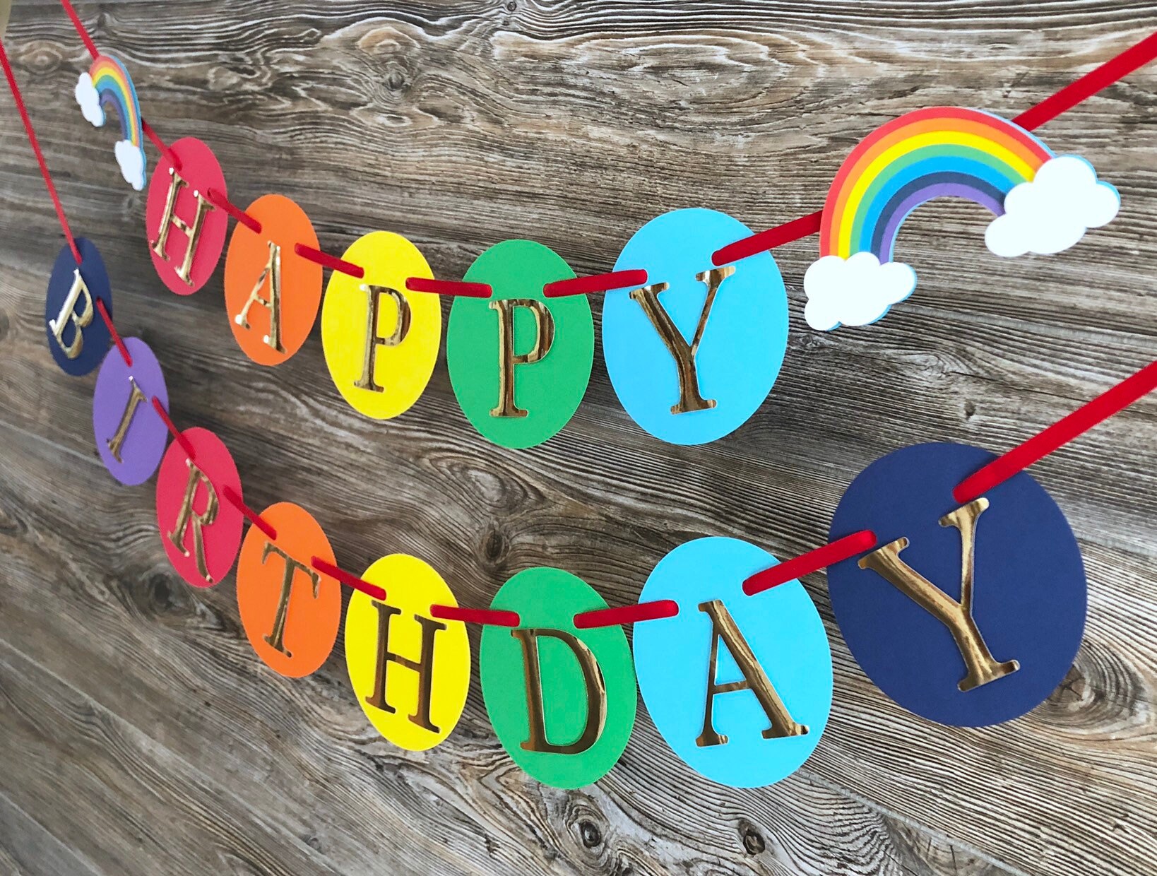 Rainbow Birthday Banner Rainbow Party Rainbow Decor | Etsy