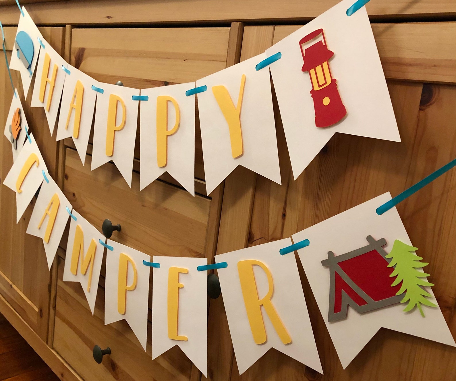 Camper Birthday Banner Camping Banner Happy Camper Banner | Etsy