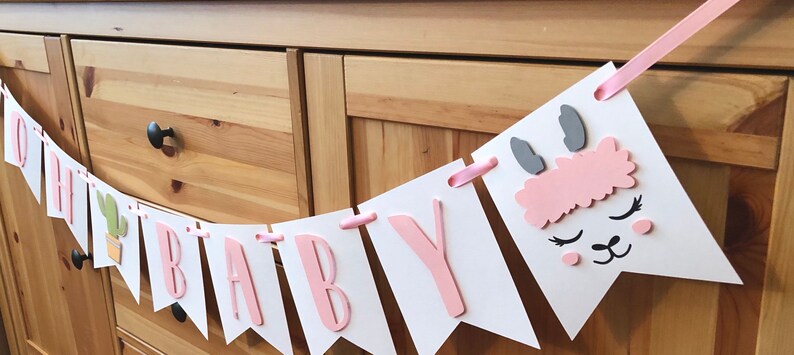 Llama Alpaca Oh Baby Banner Cactus Themed Party Llama - Etsy