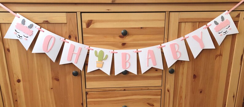 Llama Alpaca Oh Baby Banner Cactus Themed Party Llama - Etsy