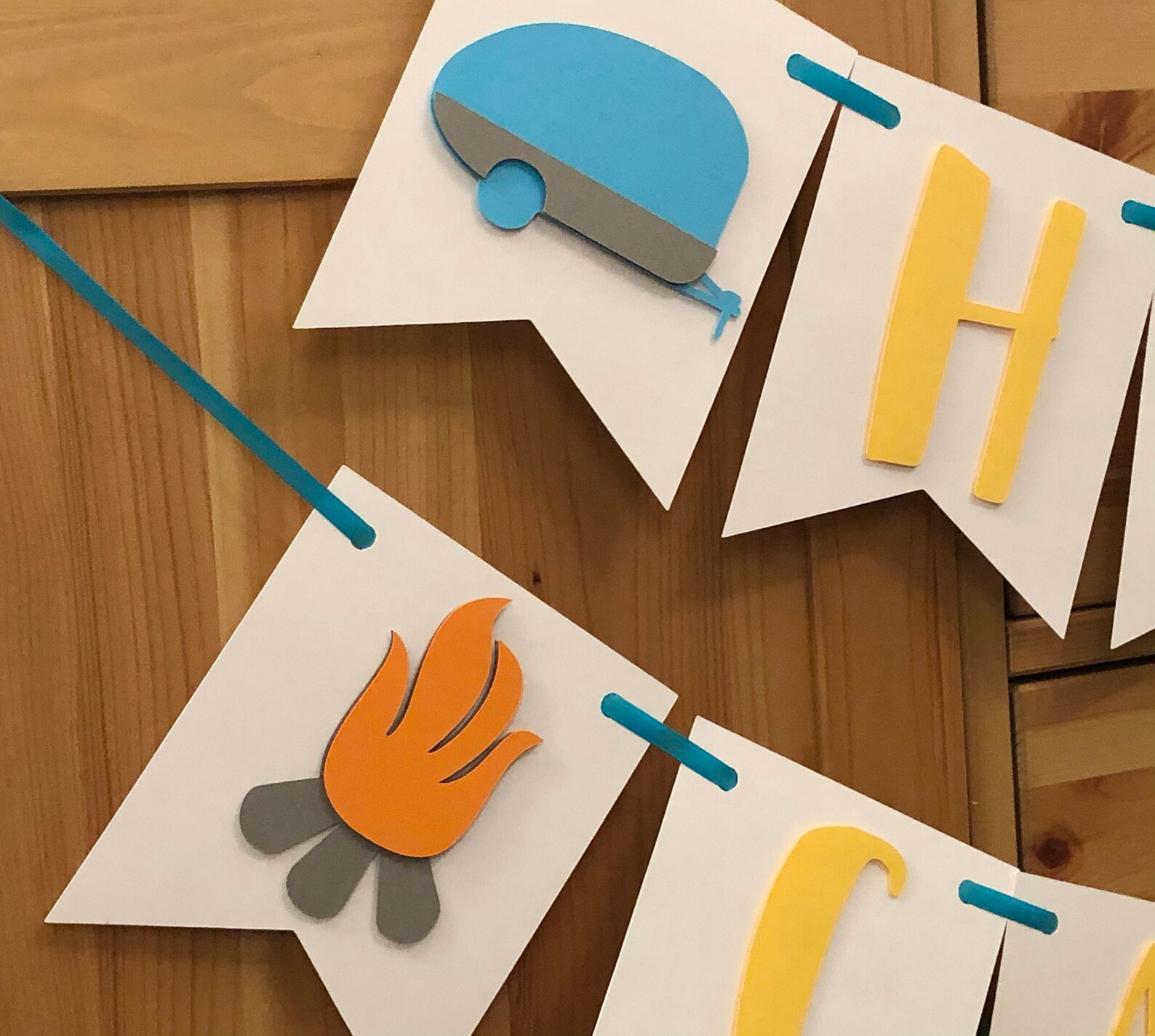 Camper Birthday Banner Camping Banner Happy Camper Banner | Etsy