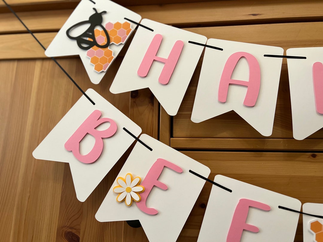 Bee Day Birthday Banner First Bee Day Bee Decorations Happy Birthday - Etsy