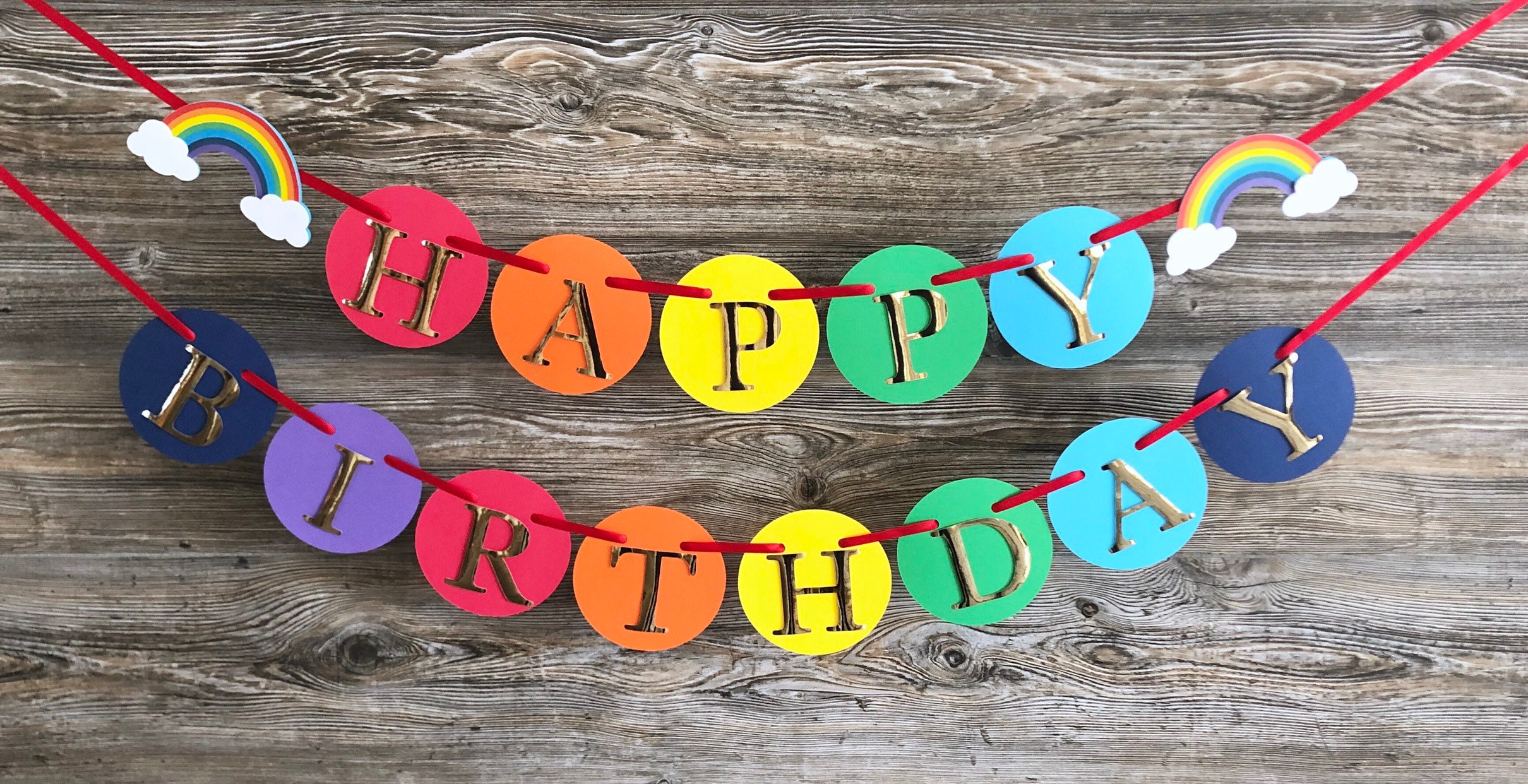 Rainbow Birthday Banner Rainbow Party Rainbow Decor | Etsy