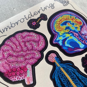 Neurological Anatomical A6 Sticker Sheet. Embroidery, Neuron, Brain ...