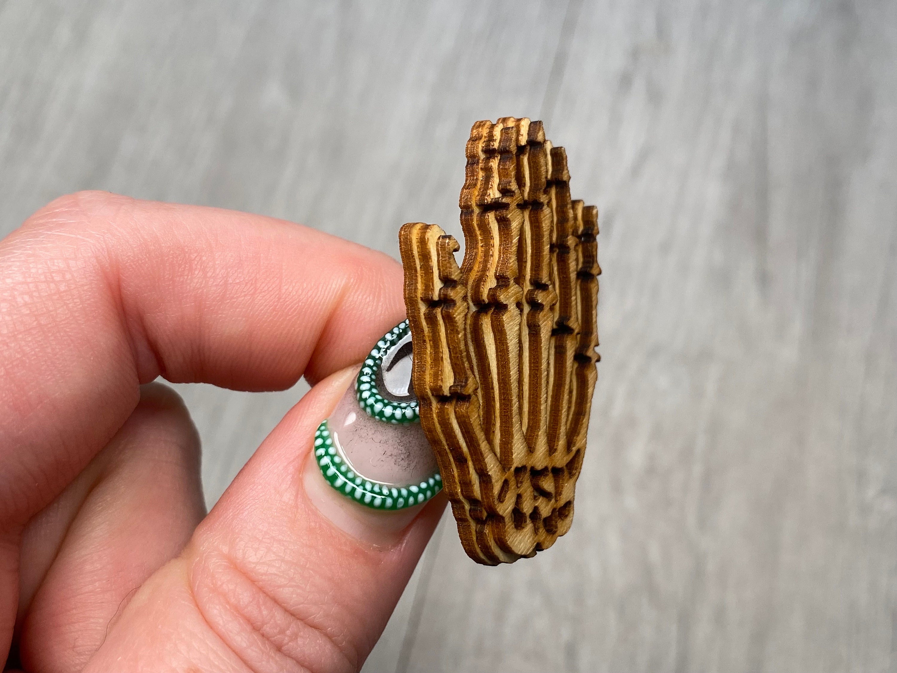 Hand Bones. Anatomical Wooden Pin Badge Brooch. Laser Cut, Birch ...