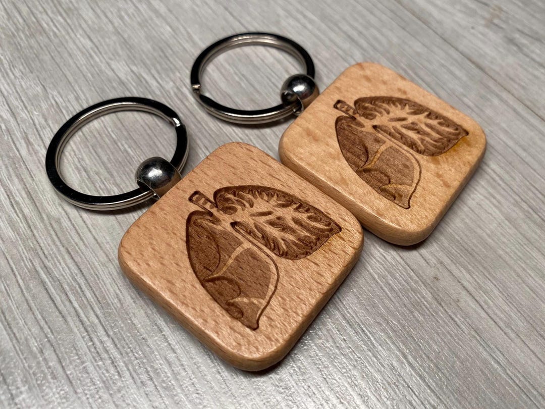 Lung Anatomy Wooden Keychain, Laser Etched. Anatomical, Keyring, Organs ...