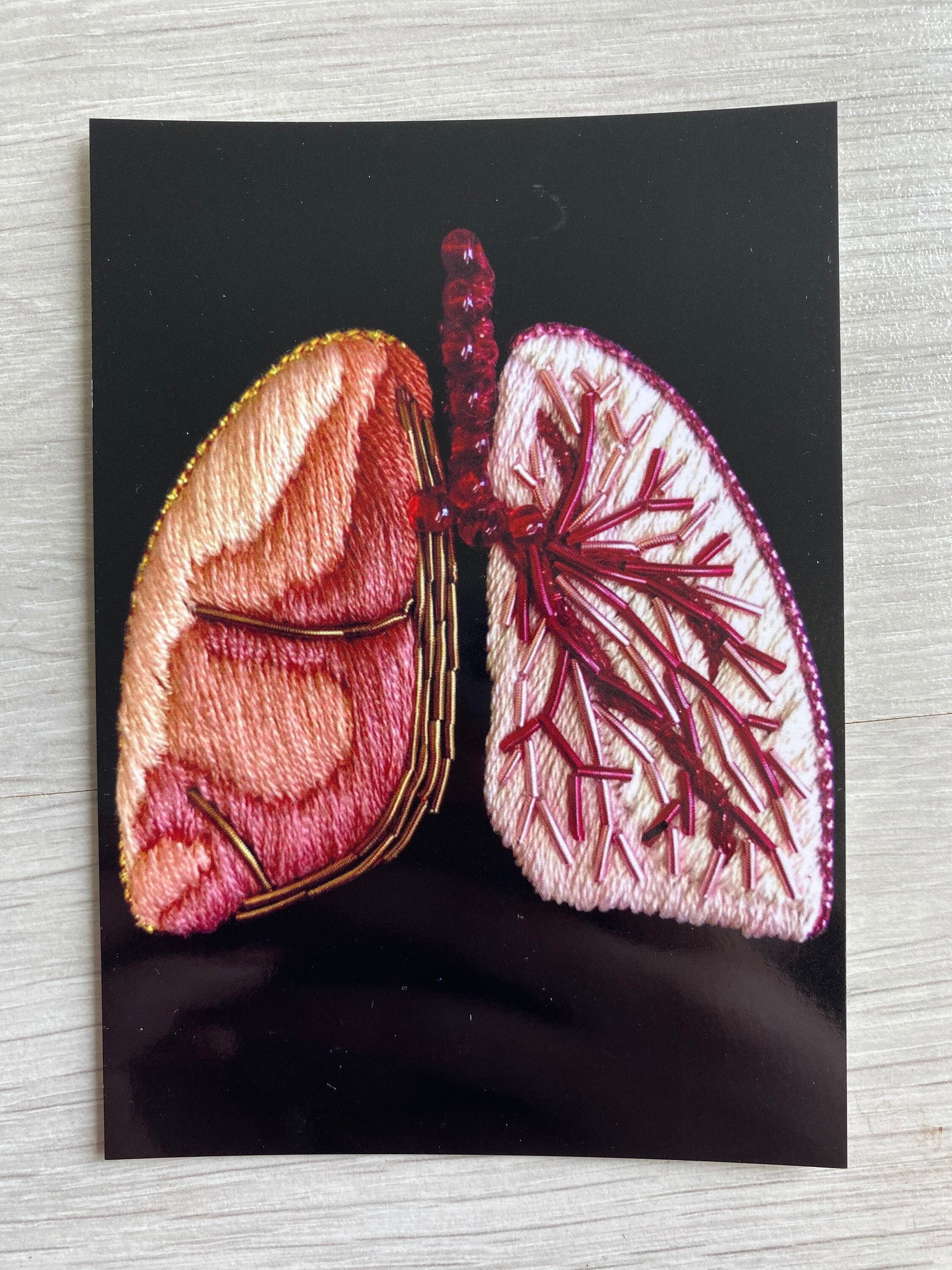 Lungs Anatomy Embroidery A6 Print | Etsy