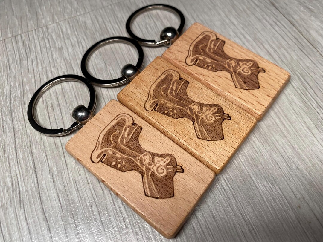 Ear Anatomy Wooden Keychain, Laser Etched. Anatomical, Keyring, Aural ...