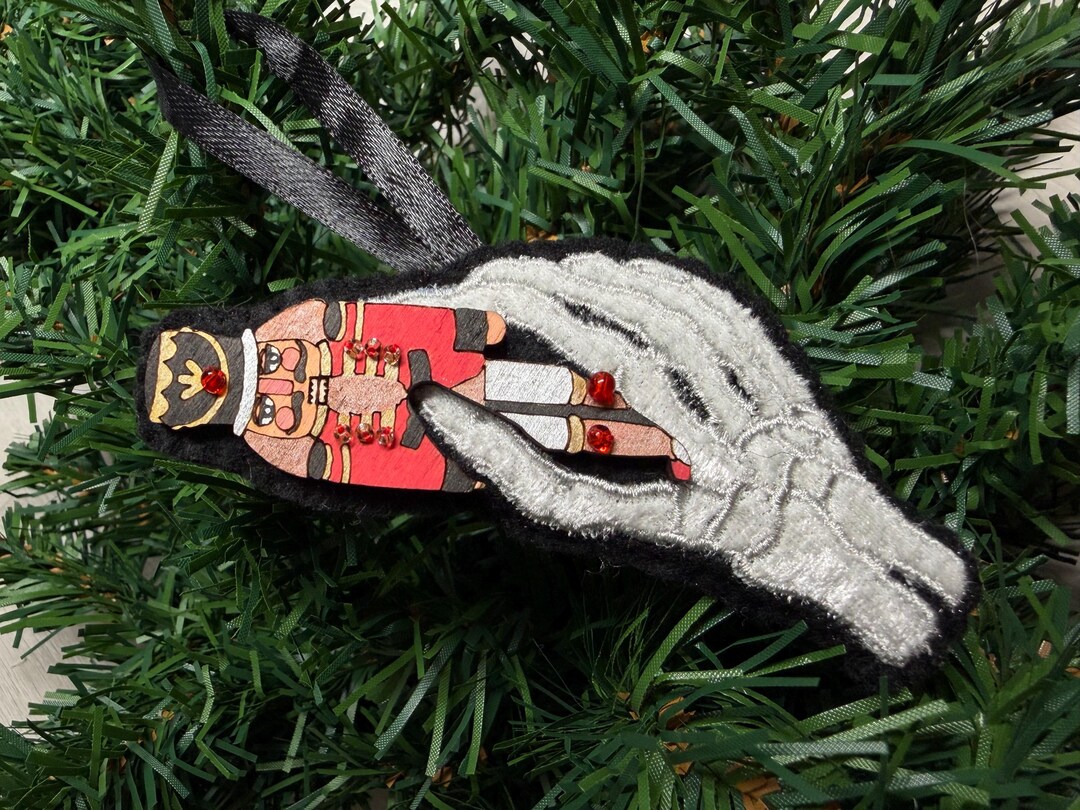 Nutcracker Skeleton Hand Embroidered Hanging Ornament Decoration - Etsy