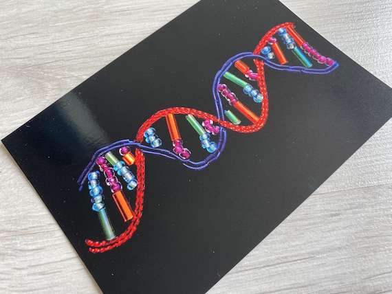 DNA Embroidery A6 Print | Etsy