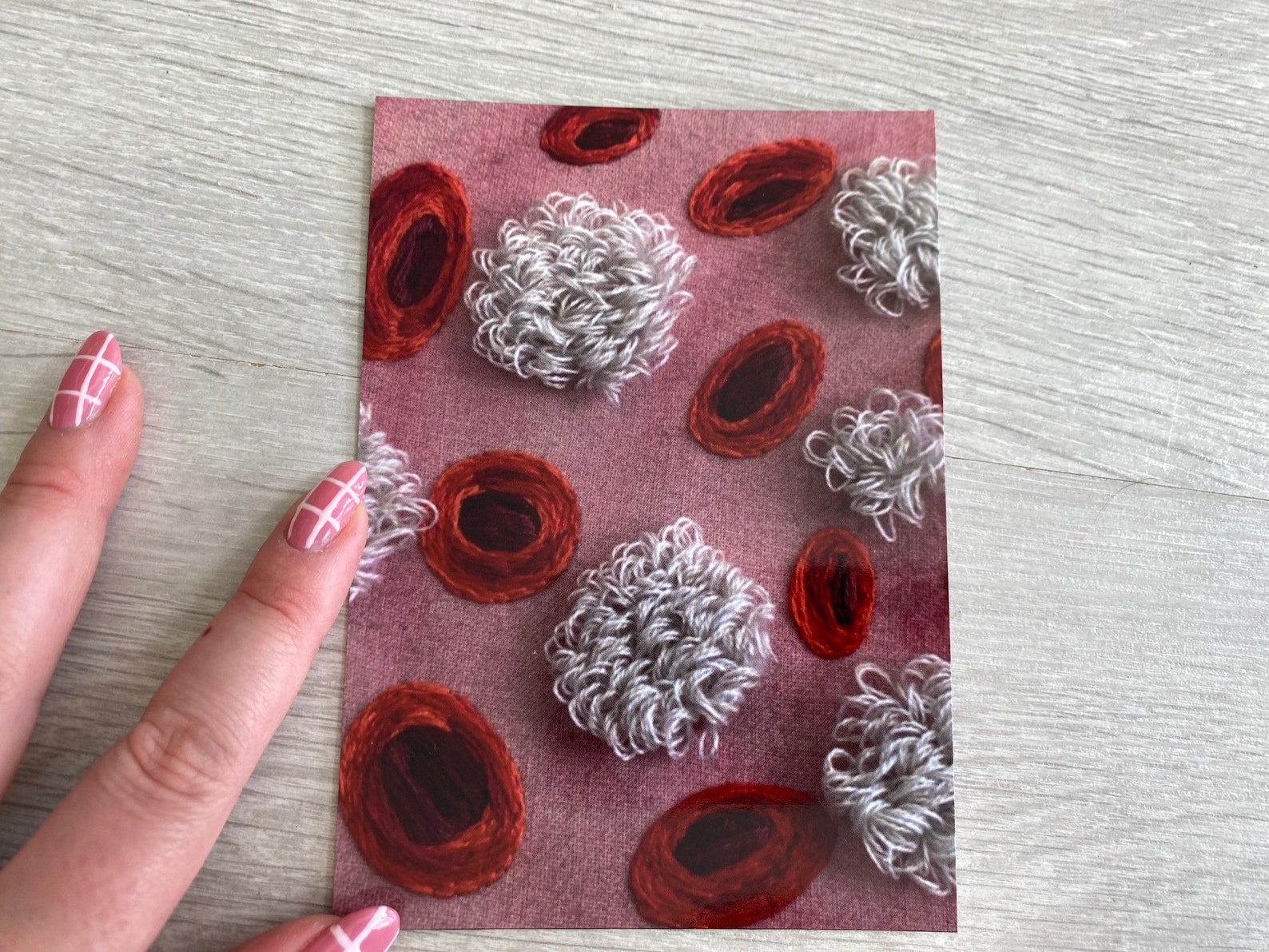 Blood Cells Embroidery A6 Print - Etsy UK