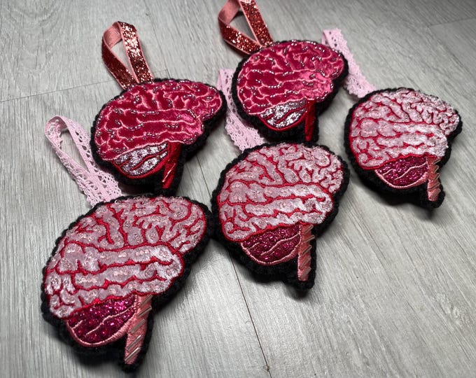 Brain Anatomy - Embroidered Hanging Decoration - Etsy